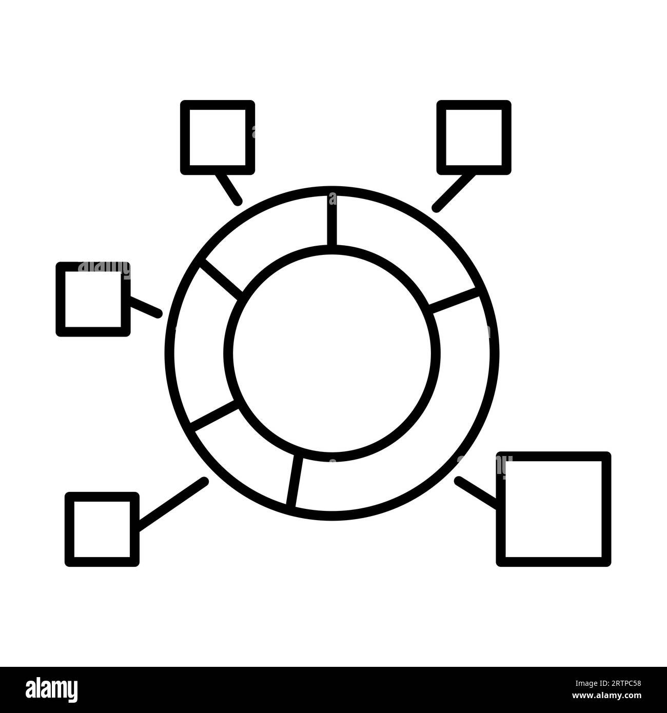 Simple outline of pie chart with statistics vector icon Stock Vector Image & Art - Alamy