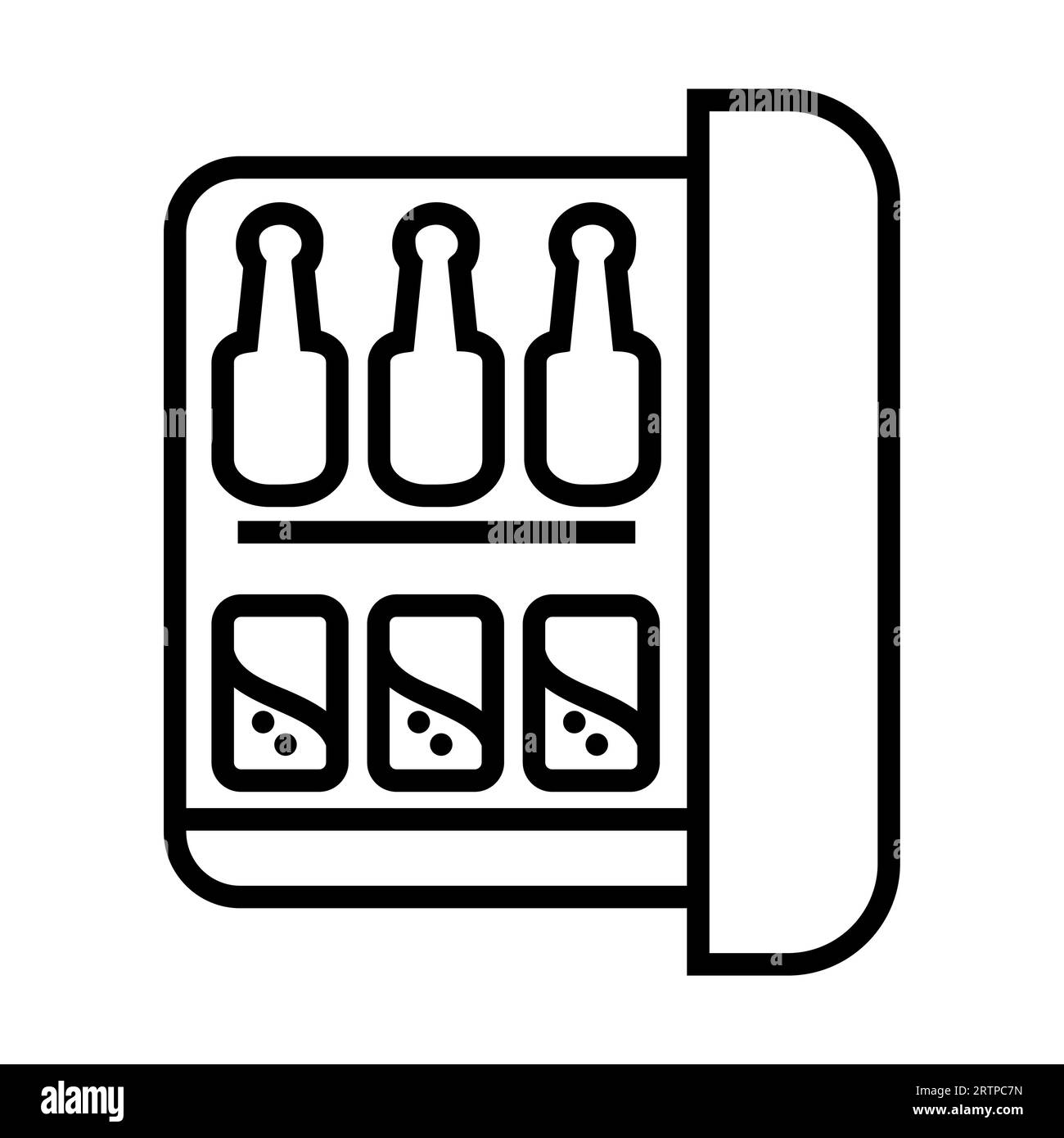 Simple outline of open minibar with alcoholic drinks vector icon Stock Vector Image & Art - Alamy