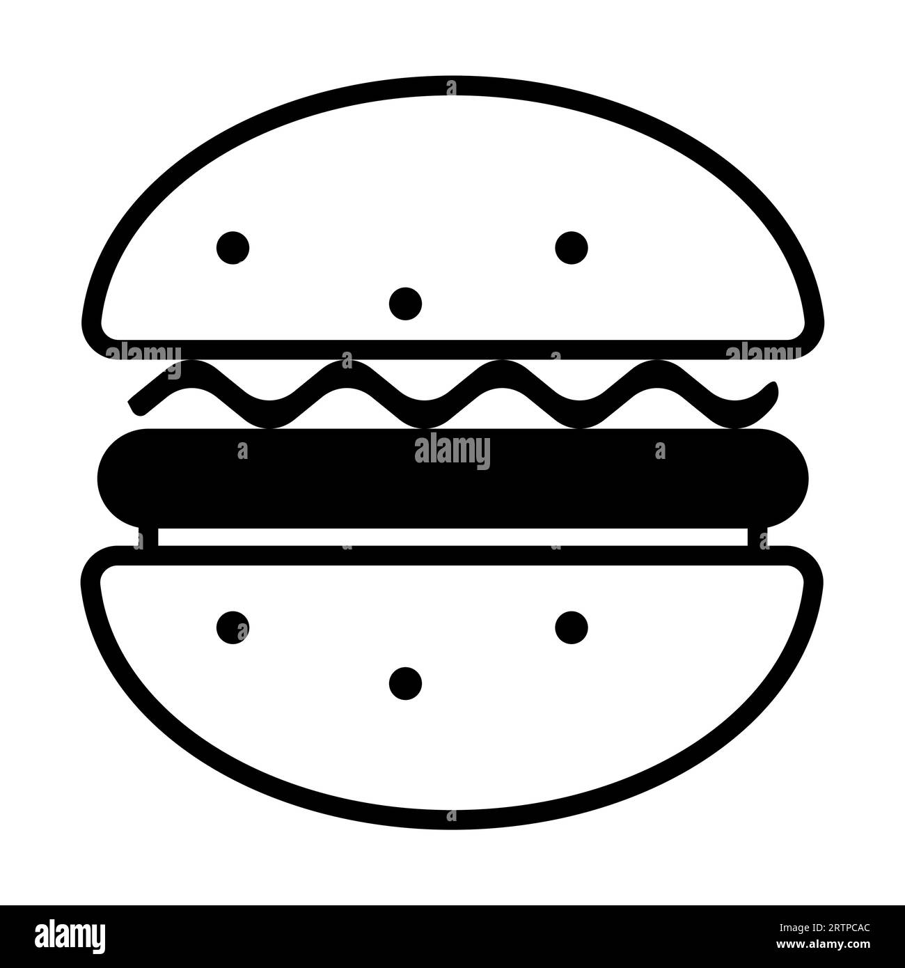 Simple outline of delicious hamburger vector icon Stock Vector Image ...