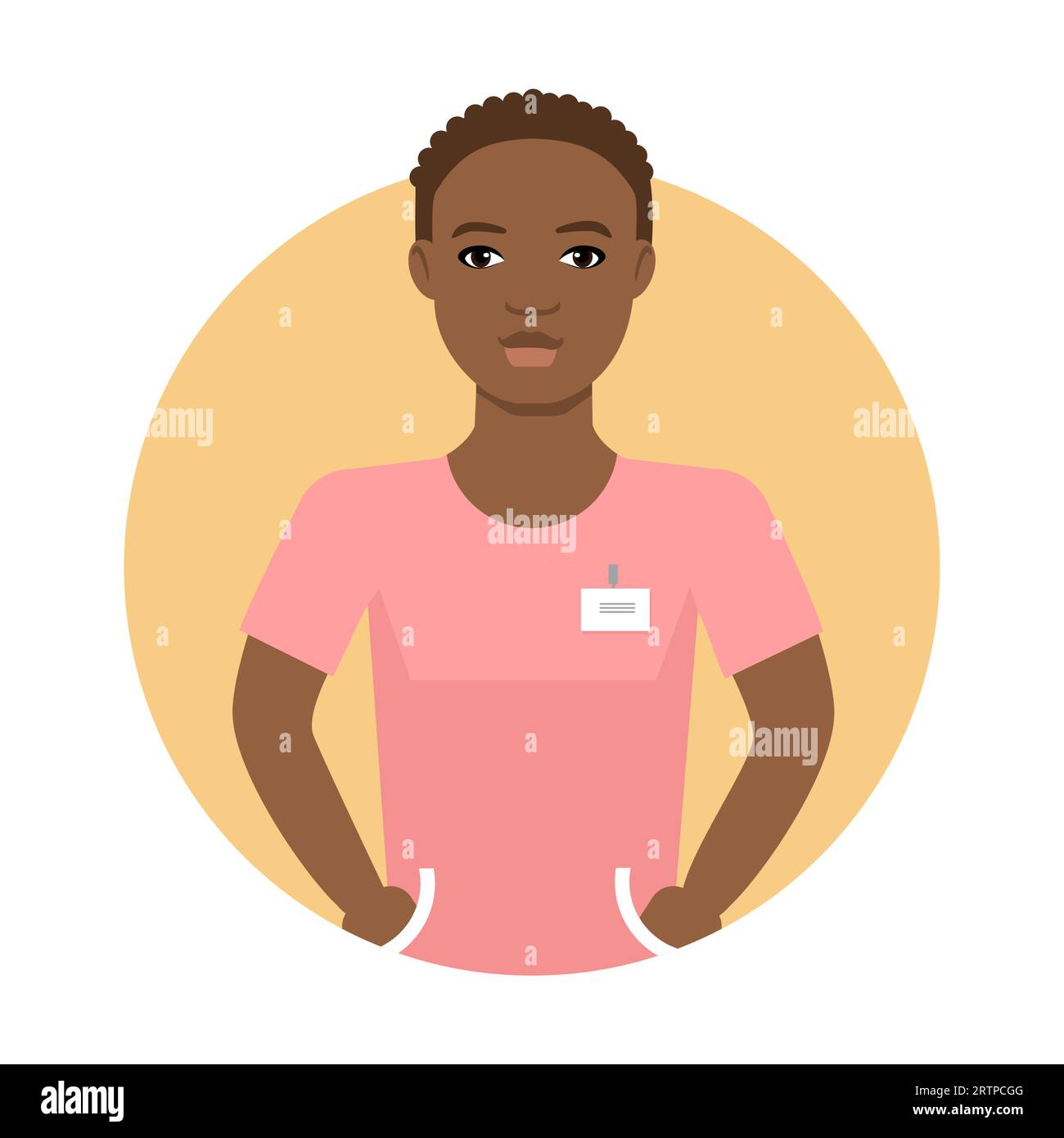 Nurse in medical uniform flat vector circle icon Stock Vector Image ...