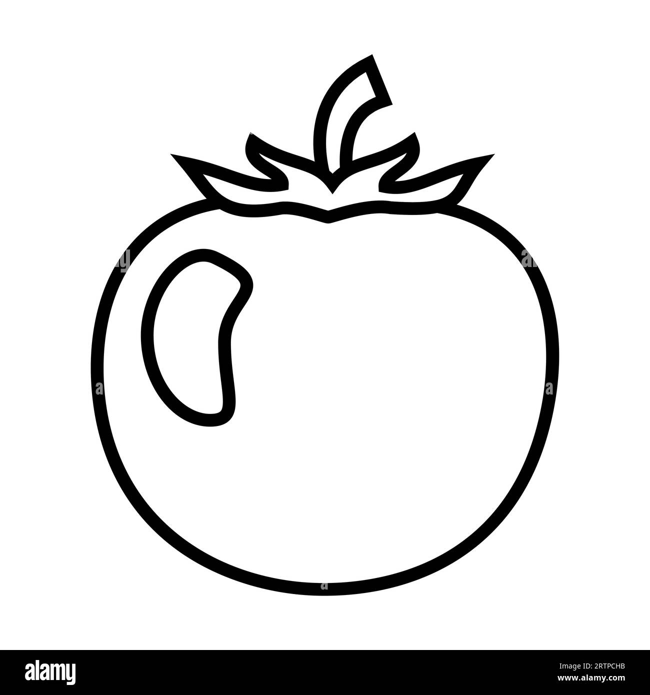 Simple outline of whole fresh tomato vector icon Stock Vector Image ...