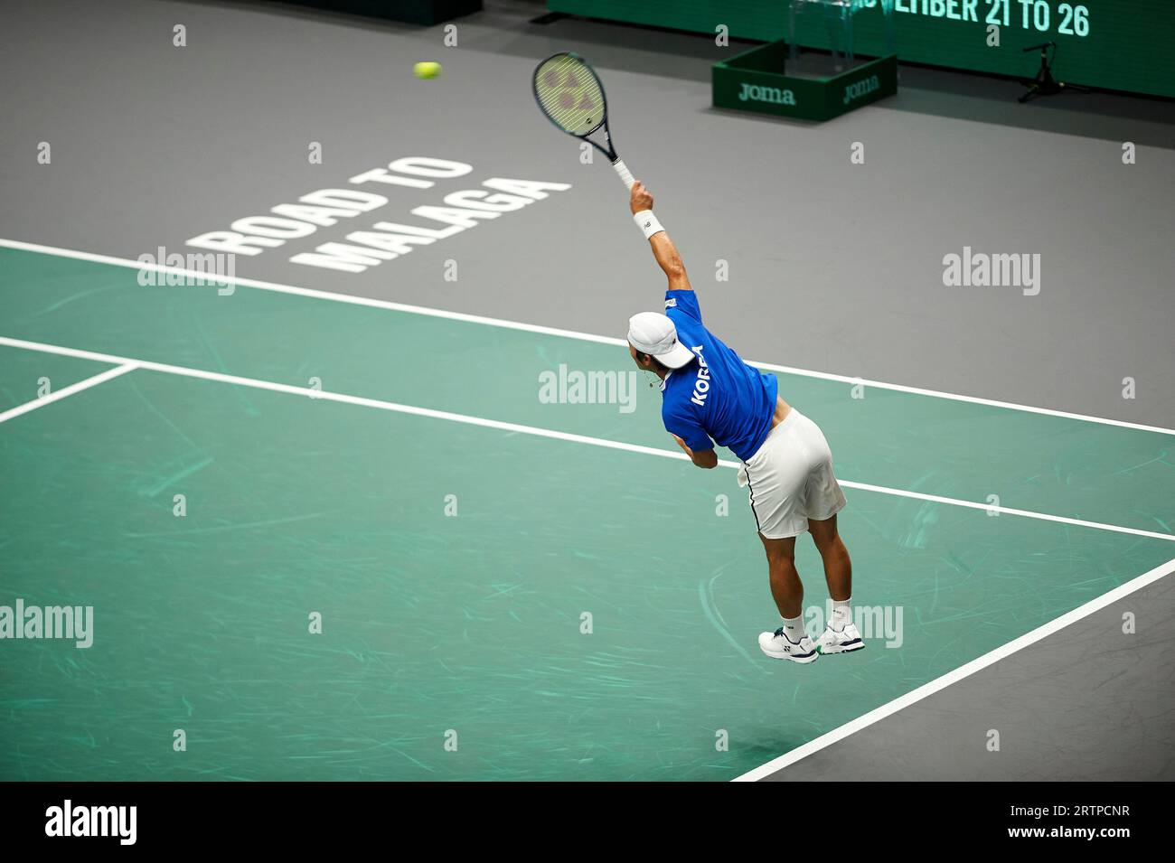 Seongchan Hong of Korea Republic in action during the DAVIS CUP at The ...