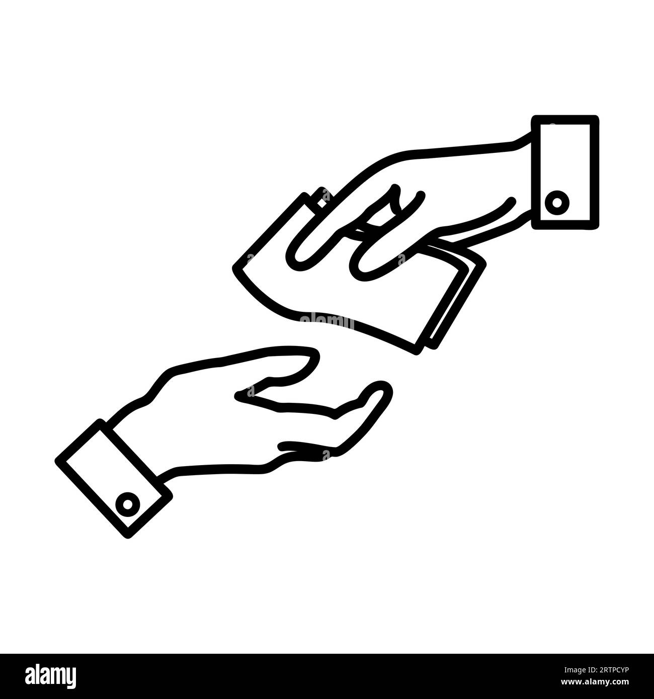 Simple outline of hand giving money vector icon Stock Vector Image ...