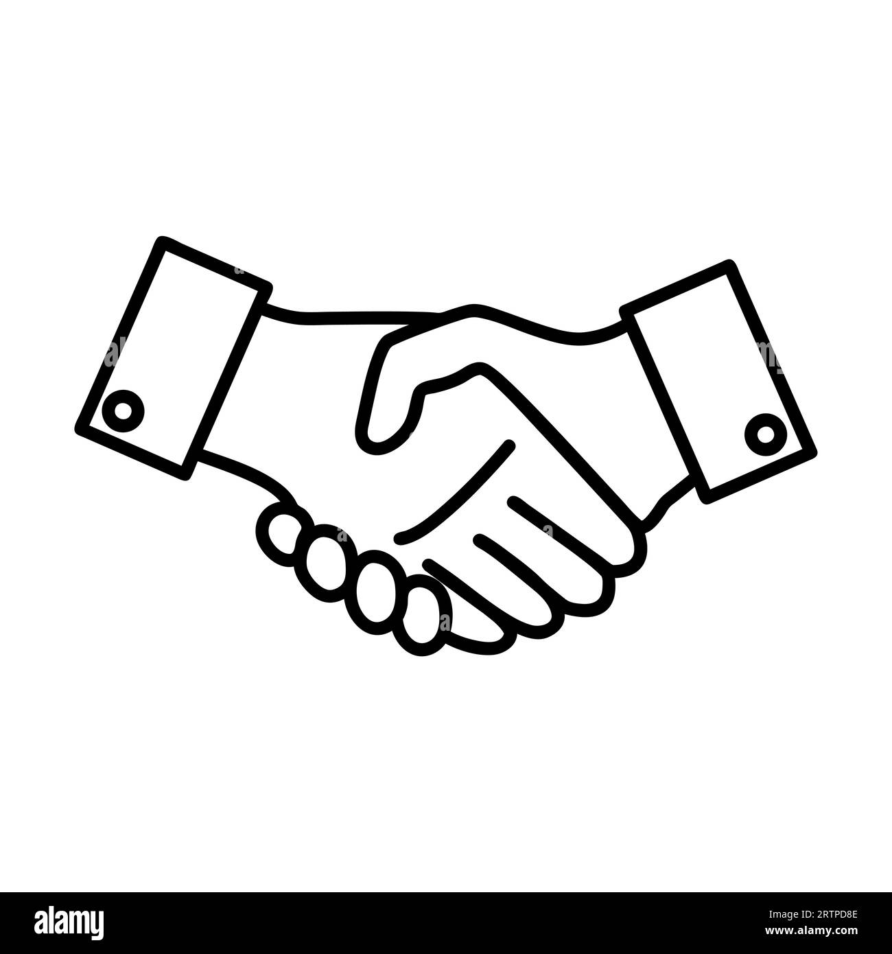 Simple outline of agreement handshake vector icon Stock Vector Image ...