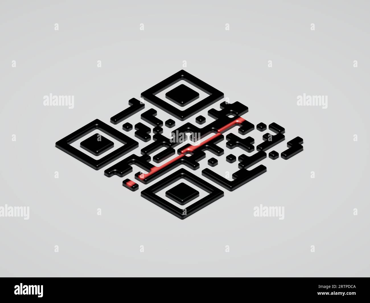 3d isometric illustration of scanning Qr code Stock Photo - Alamy