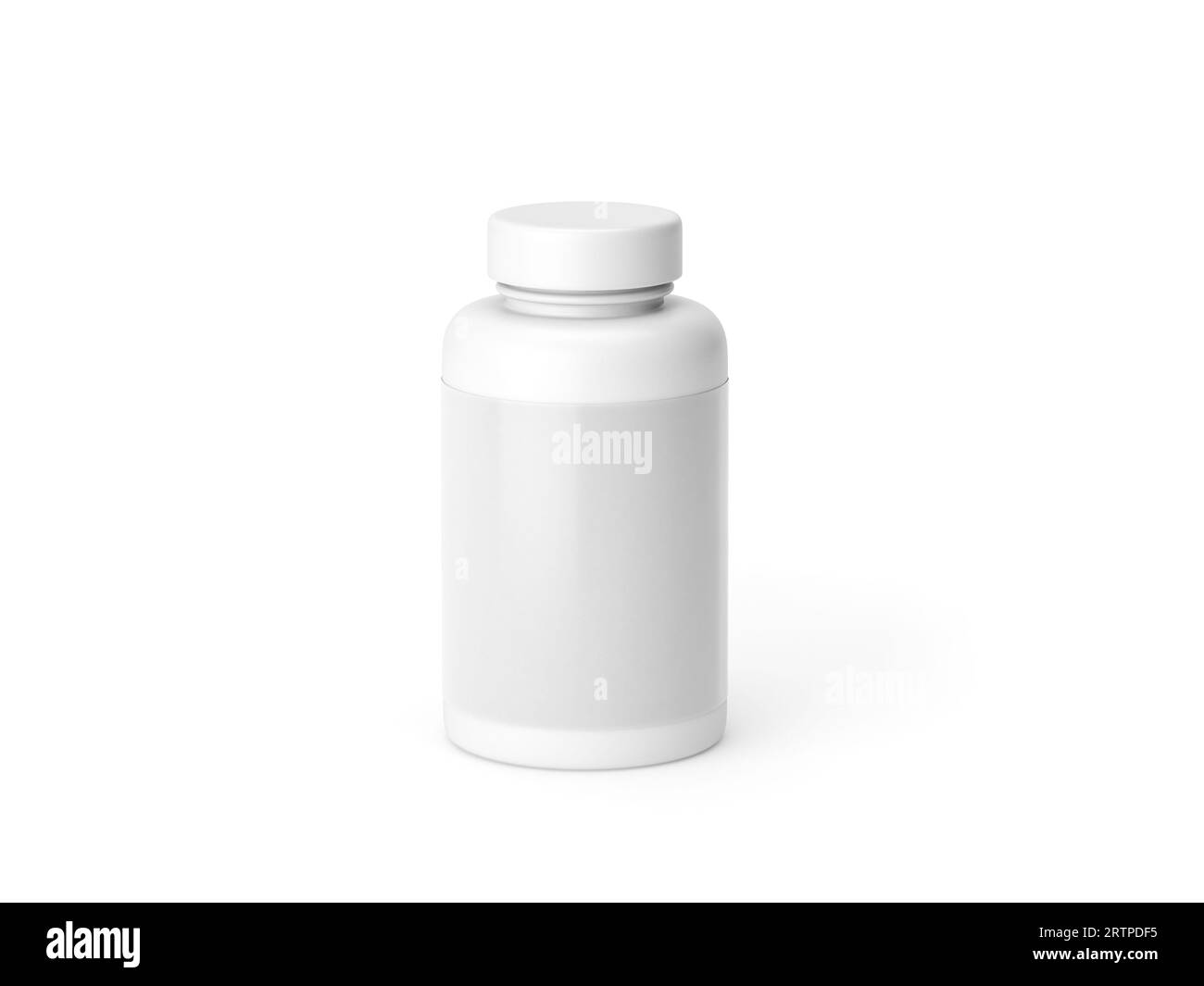 Closeup of drug pill bottle isolated on white. Photorealistic 3d ...