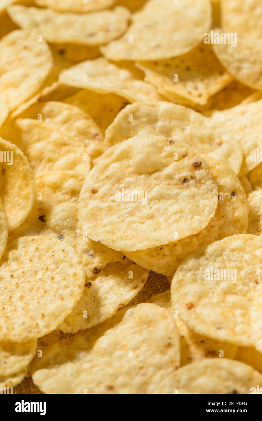 Mexican Round Tortilla Chips in a Bowl Stock Photo - Alamy