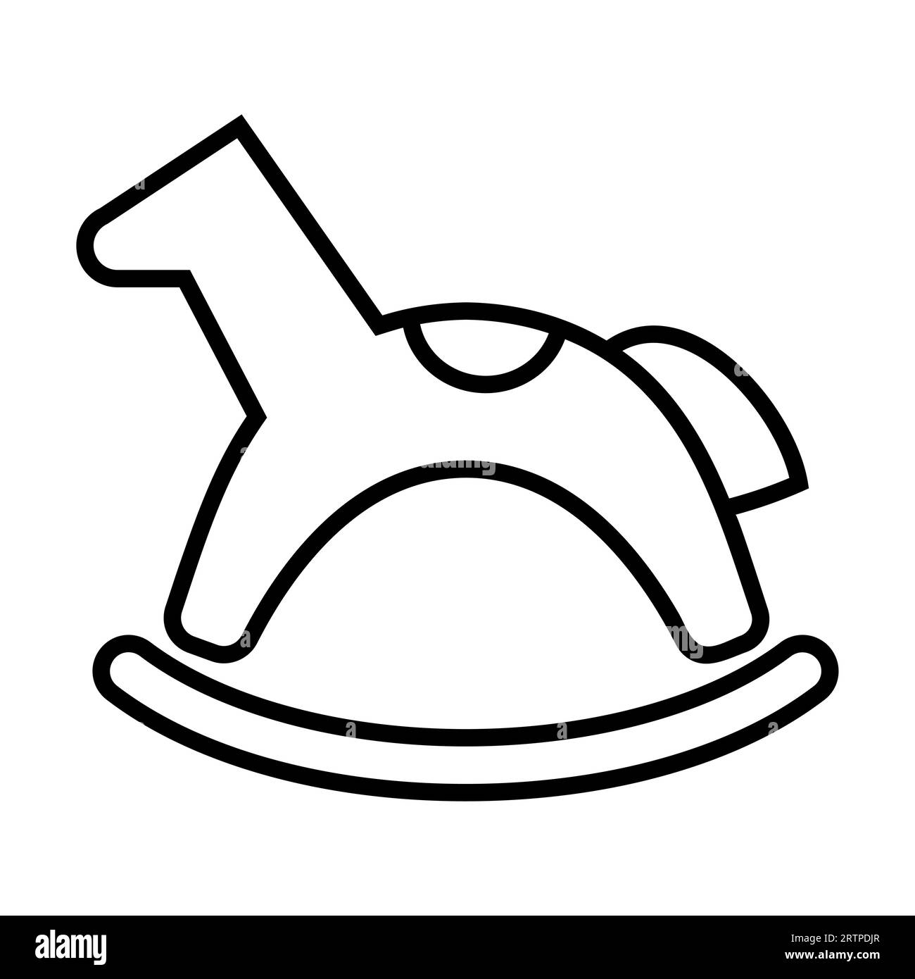 Simple outline of wooden rocking horse vector icon Stock Vector Image ...