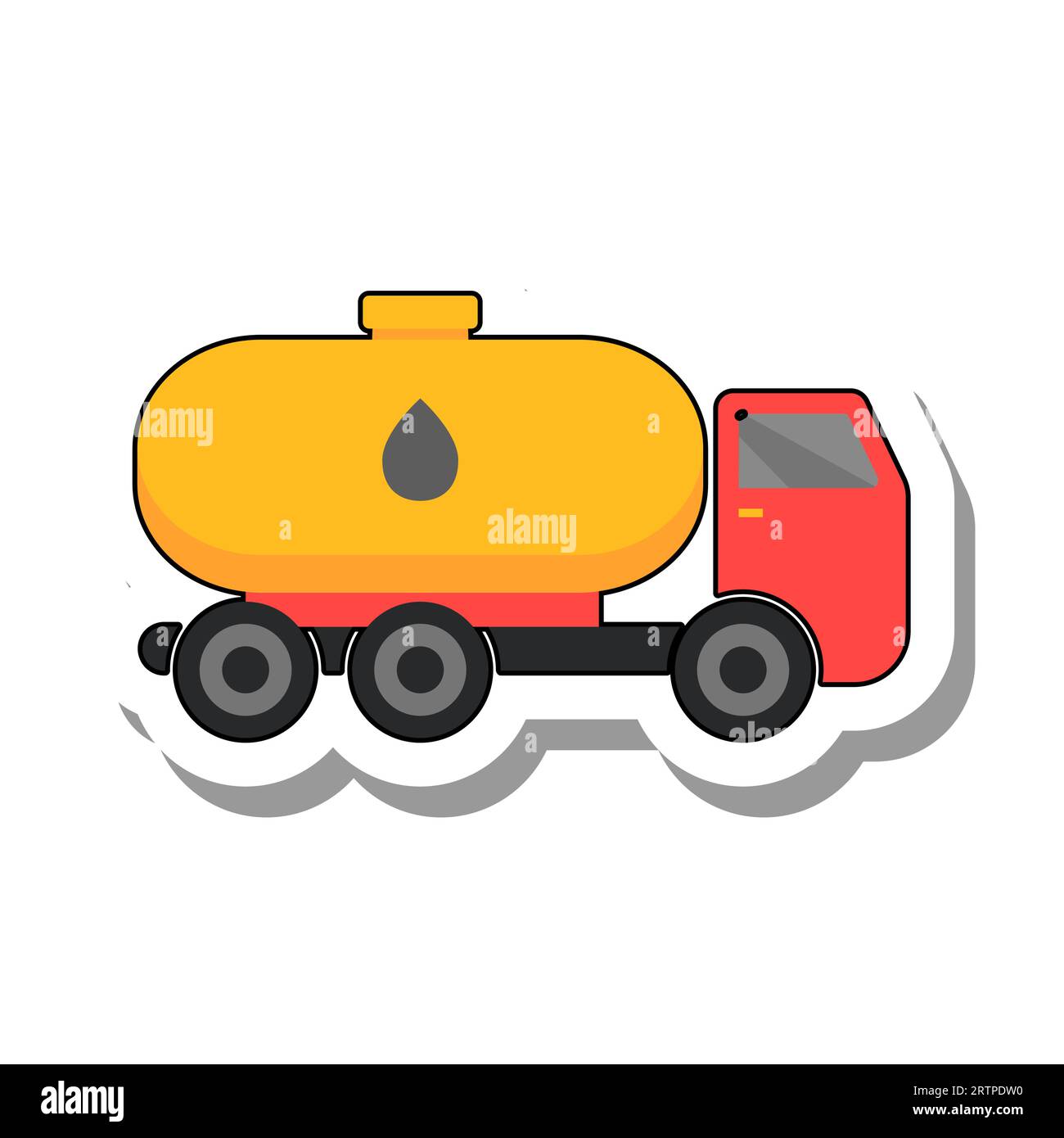 Tanker truck for transporting fuel flat paper sticker icon Stock Vector ...