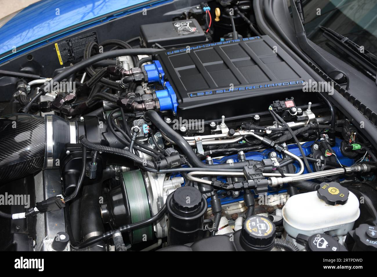 A Corvette LS9 Supercharged Engine at a car show Stock Photo - Alamy