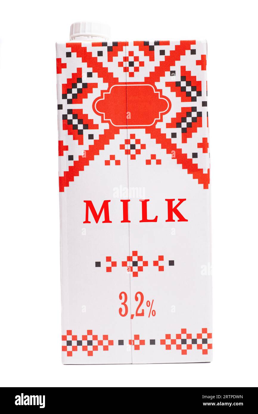 milk carton box isolated on white Stock Photo - Alamy