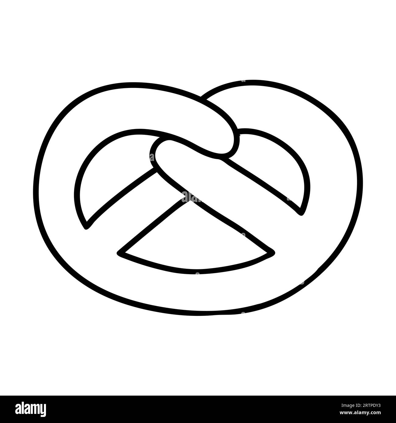Simple outline of twisted German bagel vector icon Stock Vector Image ...