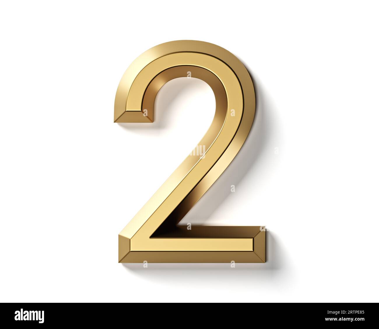 3d render golden digit two hi-res stock photography and images - Alamy