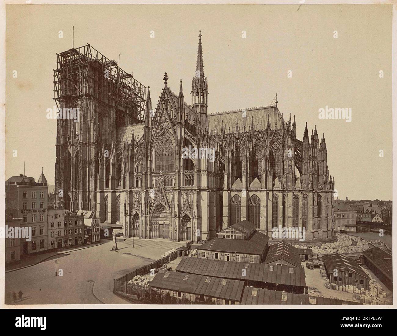 Cologne Cathedral during construction, 1878 Stock Photo - Alamy