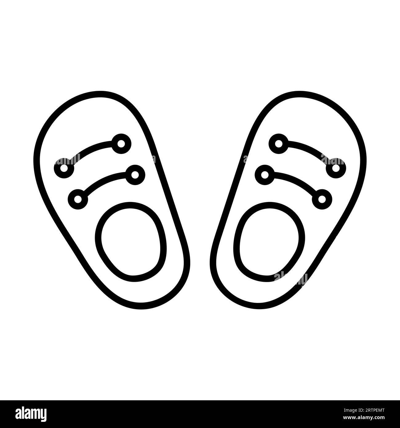 Simple outline of pair of children shoes vector icon Stock Vector Image ...