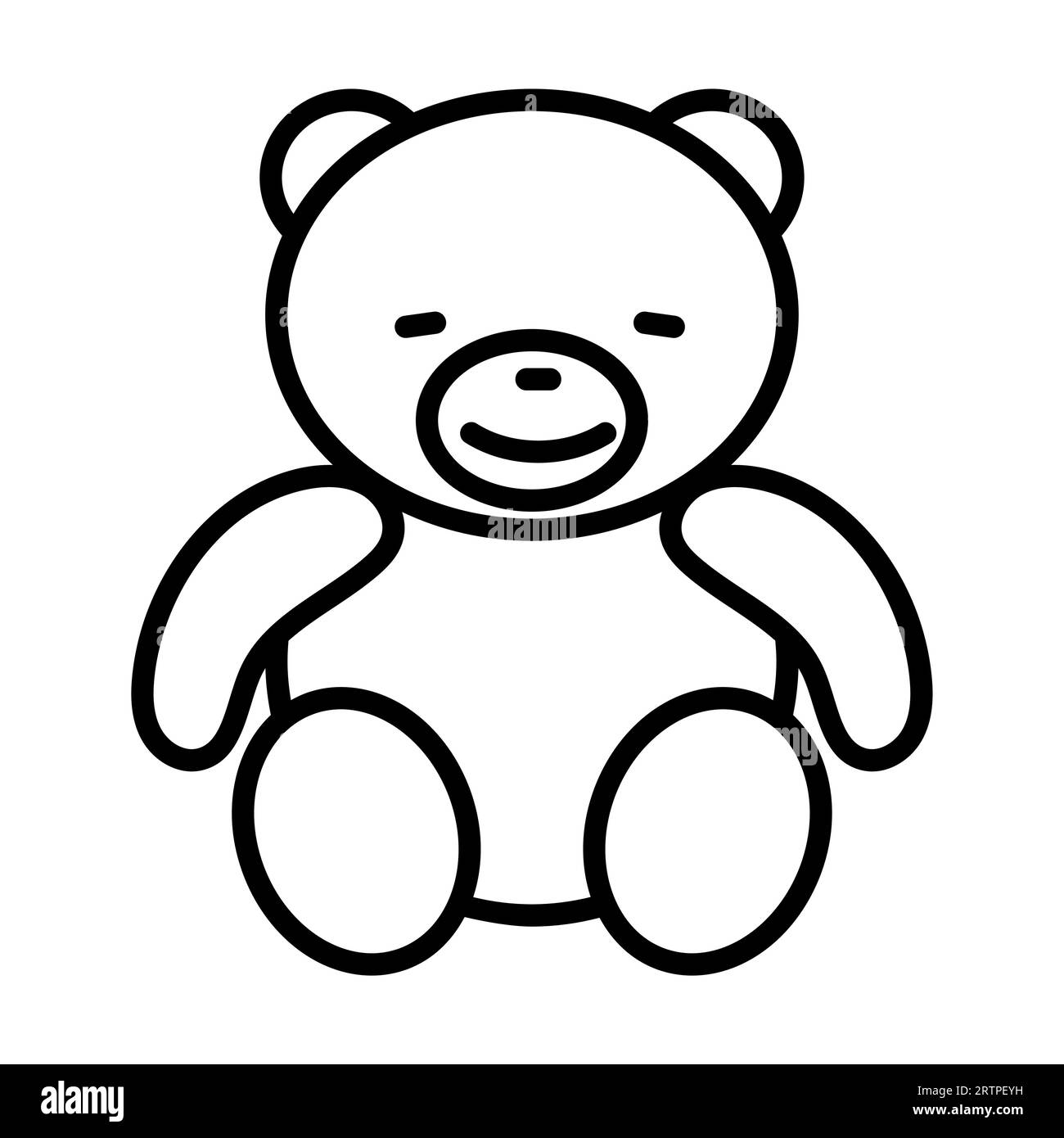 Simple outline of soft teddy bear toy vector icon Stock Vector Image ...
