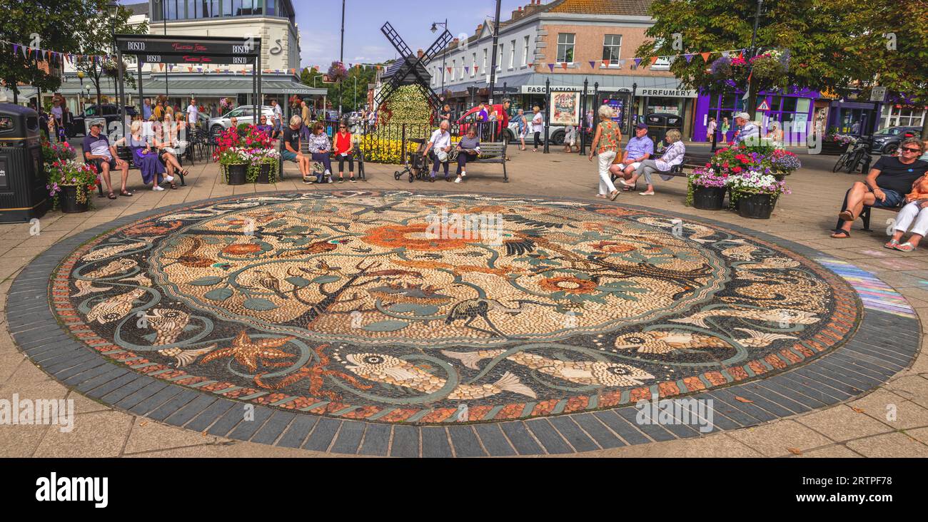 Lytham town centre decorative mural floor ioth the flower windmill ...