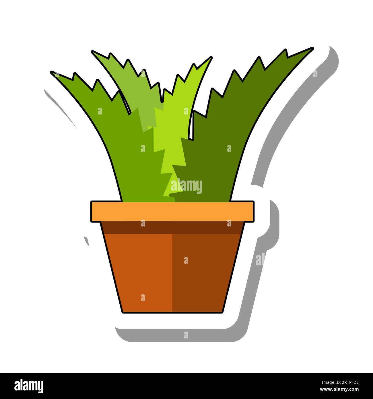 Clay plant pot and plant label Stock Vector Images - Alamy