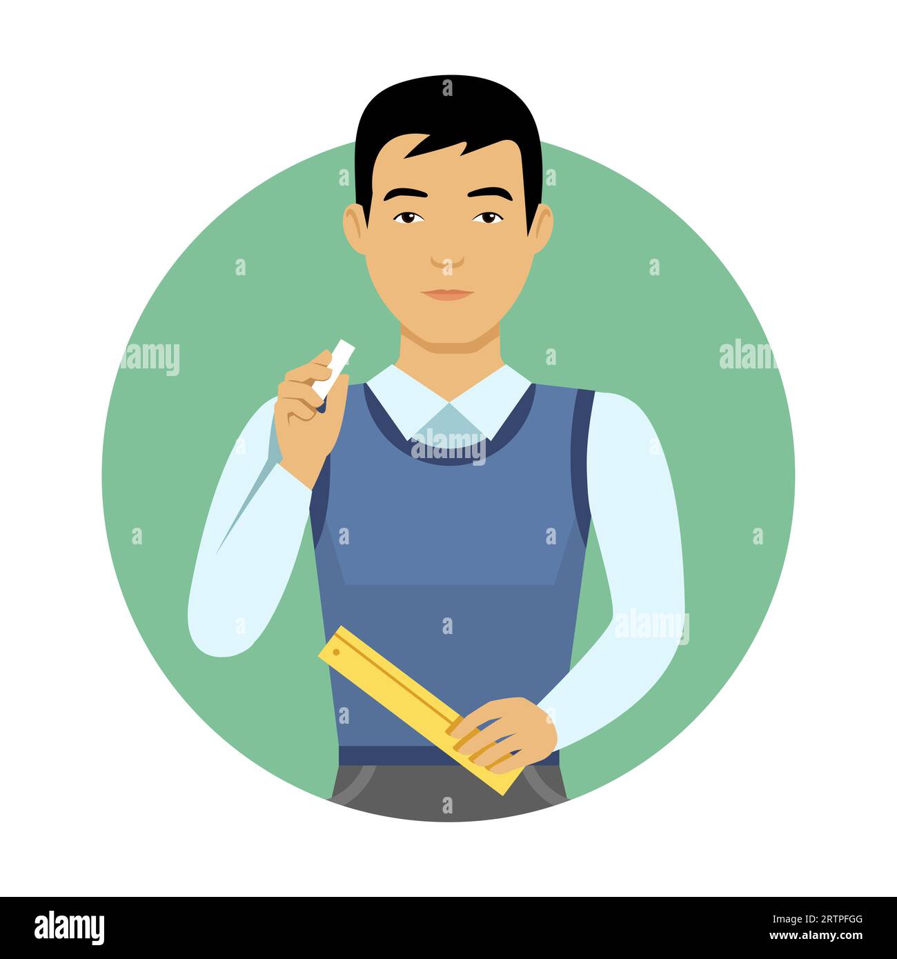 Professor explaining lecture flat vector circle icon Stock Vector Image ...