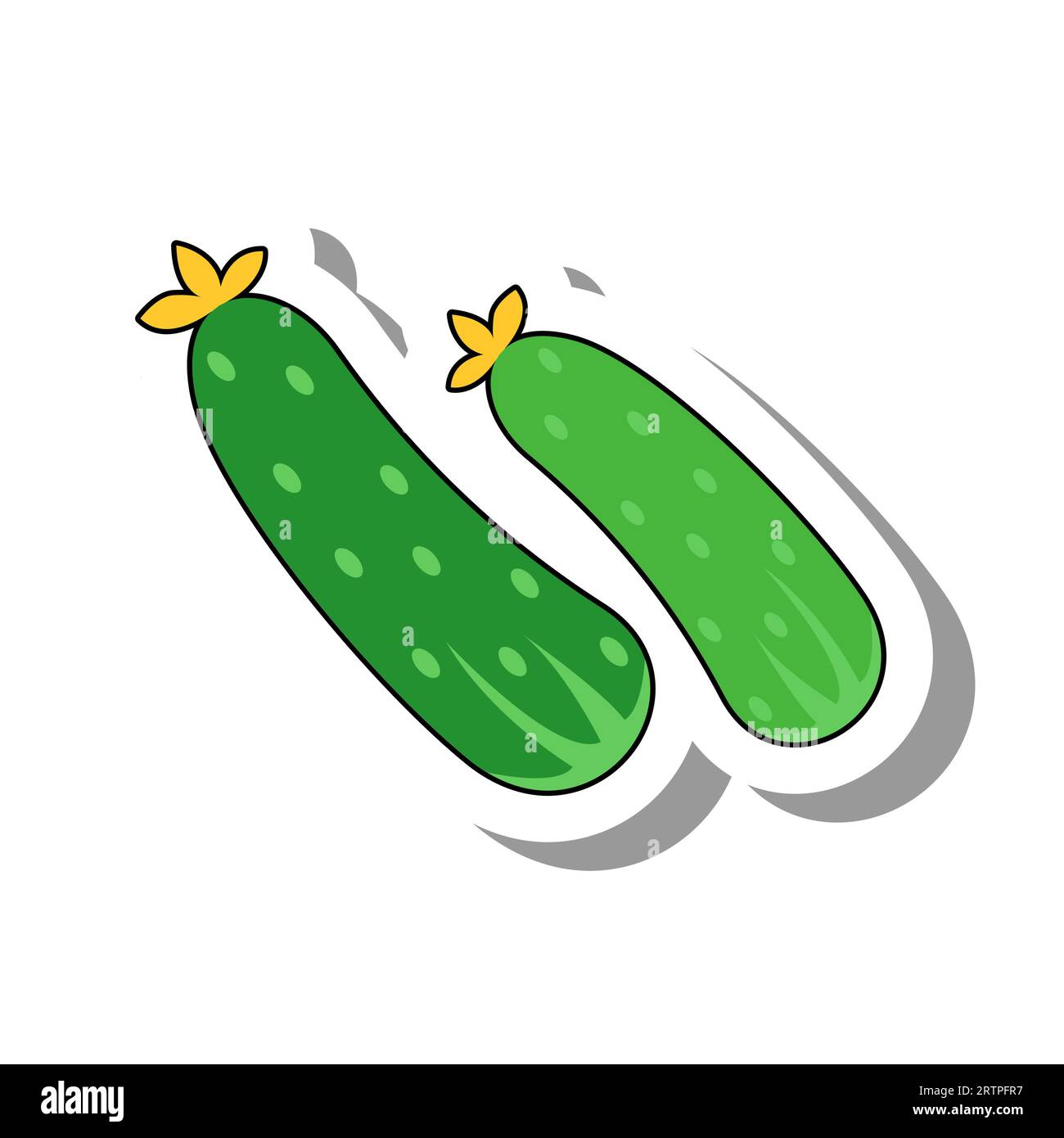 Growing green cucumber vegetable Stock Vector Images - Alamy