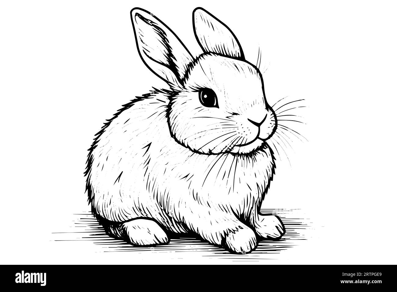 Engraving rabbit on white background .Vector ink sketch illustration ...