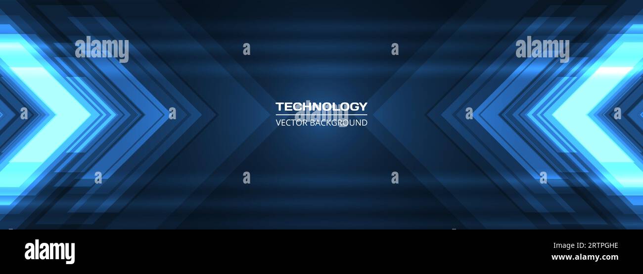 Abstract blue arrows futuristic technology background concept high-speed movement. Dynamic ...