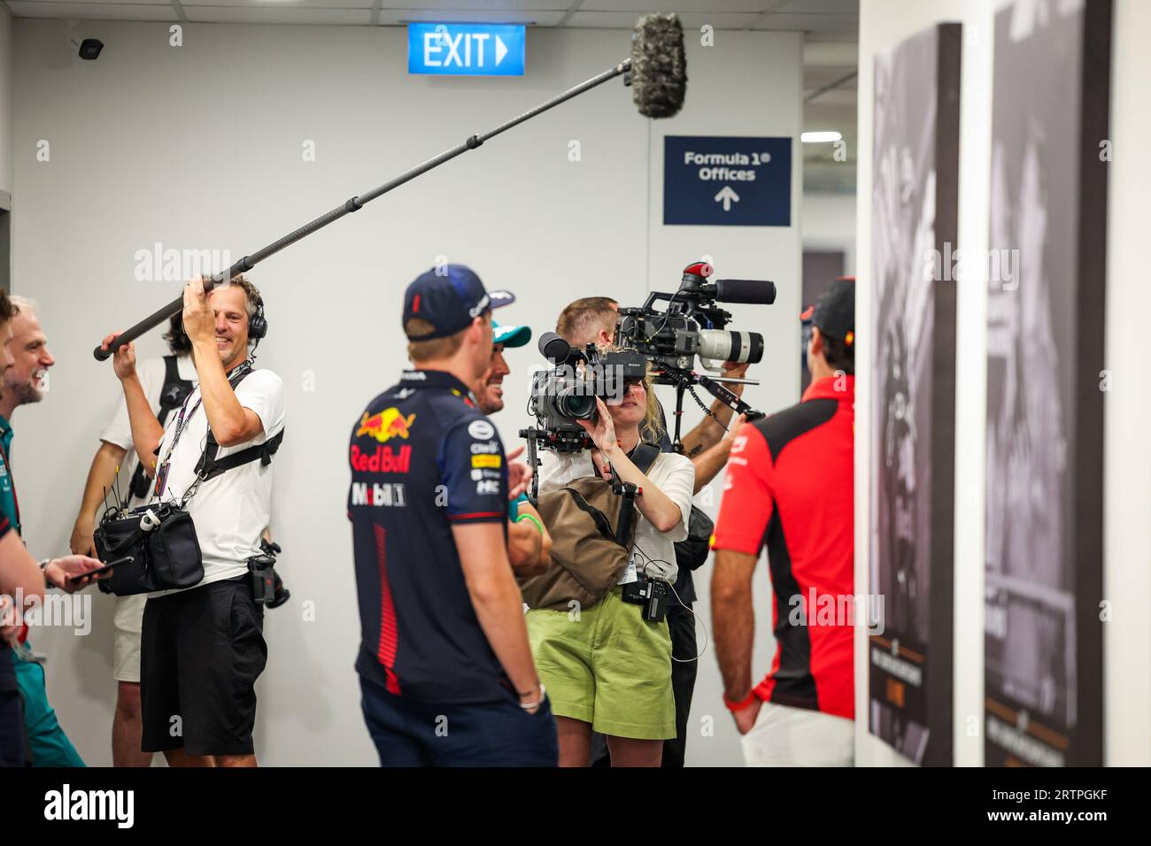 Netflix crew filming the drivers during the 2023 Formula 1 Singapore ...