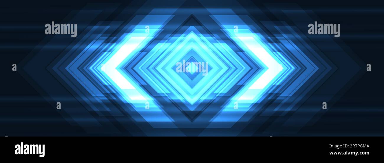 Blue abstract rhomb and arrows high-speed movement futuristic ...