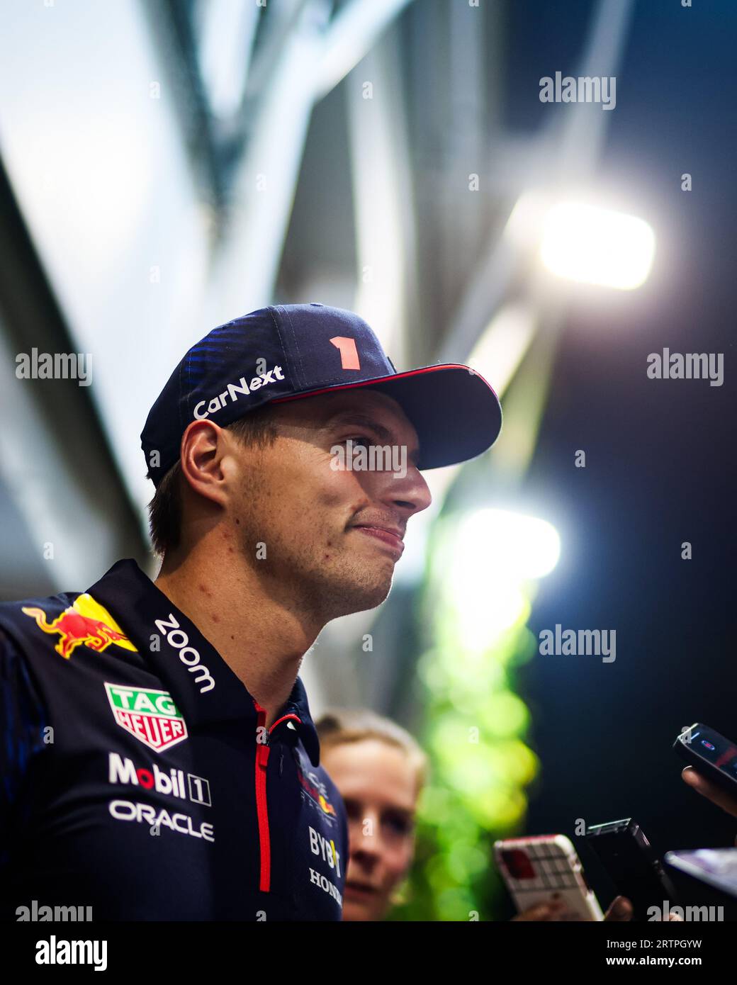 VERSTAPPEN Max (ned), Red Bull Racing RB19, portrait during the 2023 Formula 1 Singapore ...
