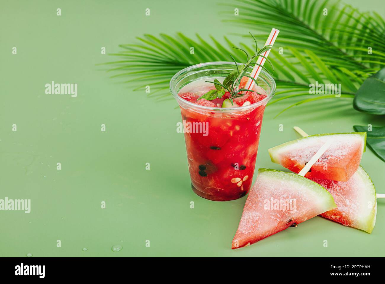 Refreshing watermelon cocktail. Traditional summer drink. Trendy ...