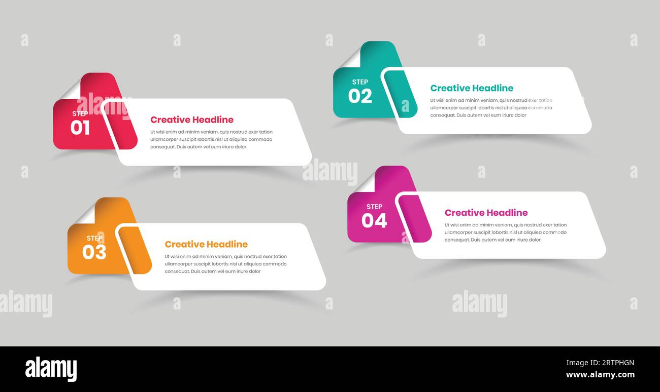 Four step business strategy presentation infographic layout design ...
