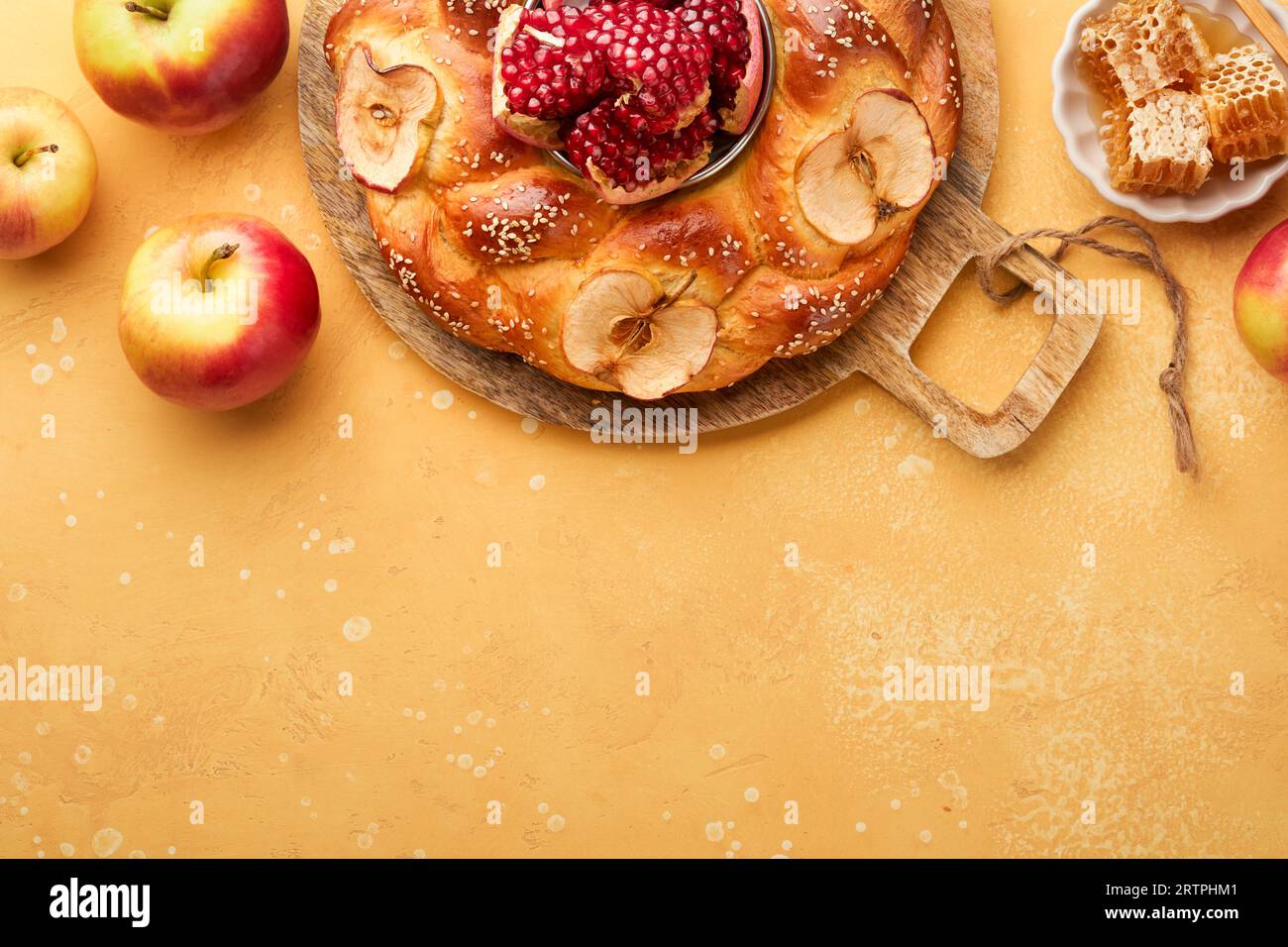 Jewish Holidays - Rosh Hashanah or Rosh Hashana. Pomegranate, apples ...
