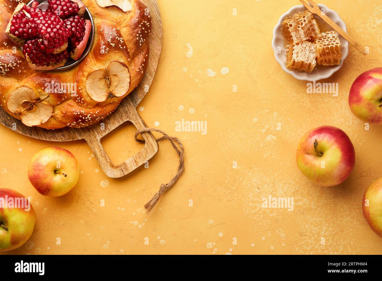Jewish Holidays - Rosh Hashanah or Rosh Hashana. Pomegranate, apples ...