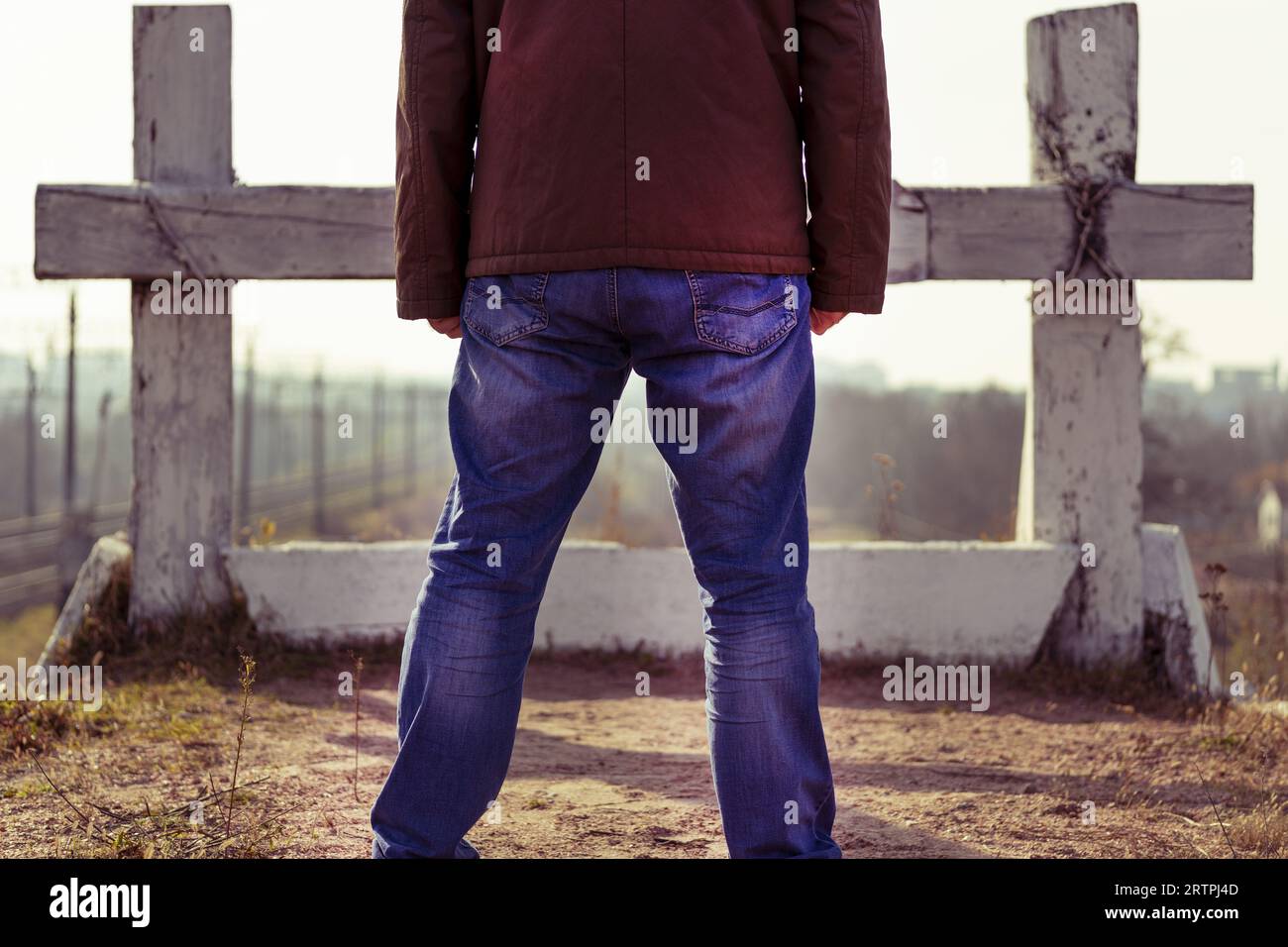 The person in dead-end siding. The man at the deadlock. Concept Impasse ...