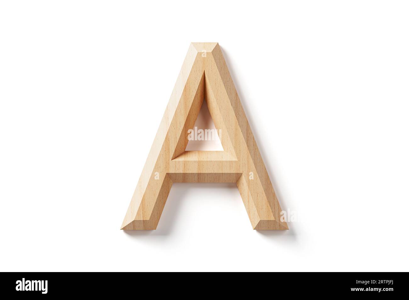 Letters made of wood. 3d illustration of wooden alphabet isolated on ...