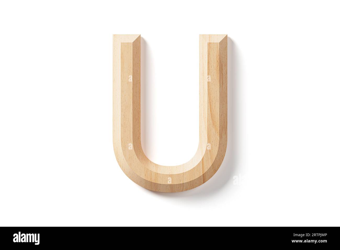 Letters made of wood. 3d illustration of wooden alphabet isolated on ...