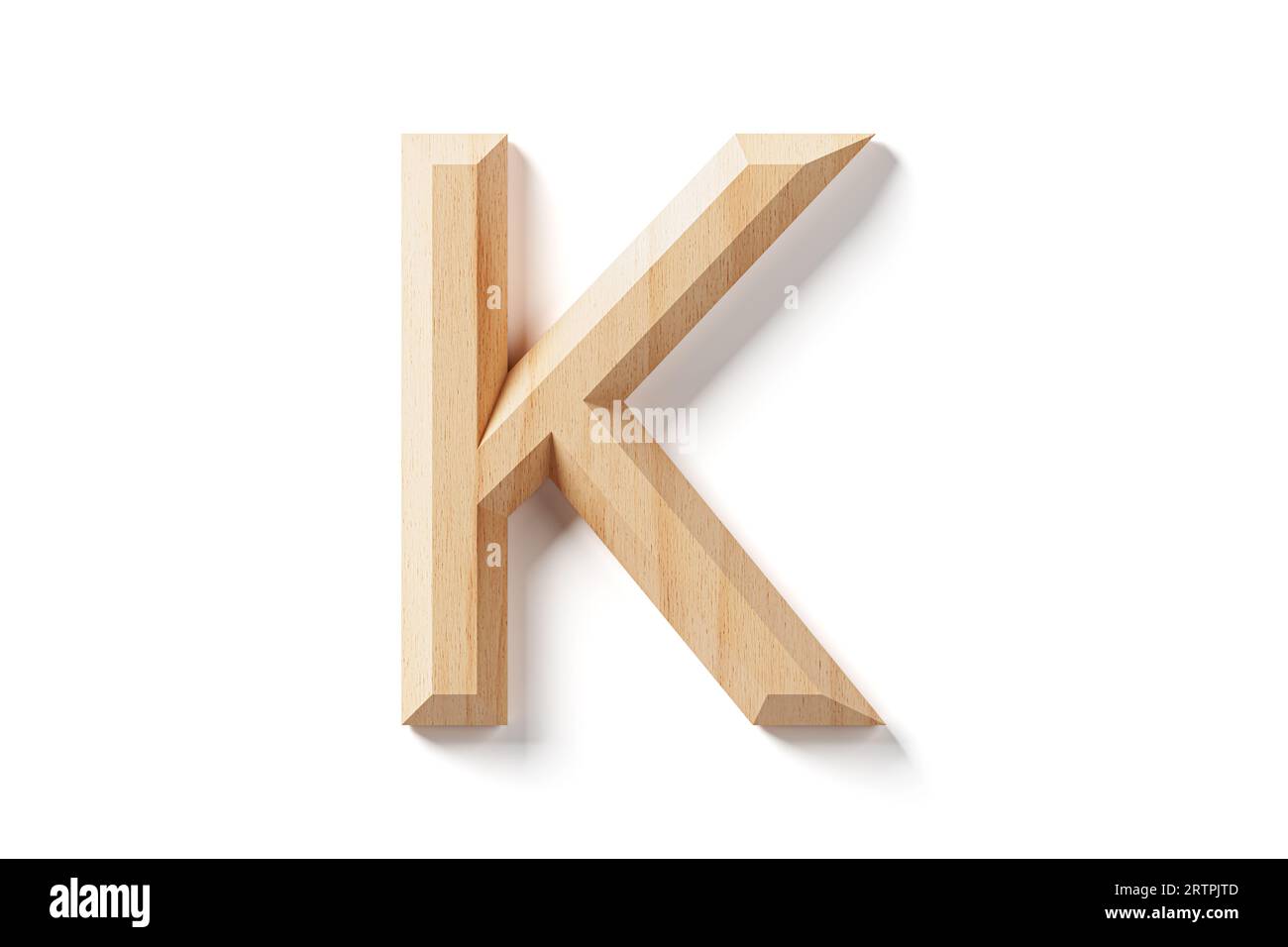 Letters made of wood. 3d illustration of wooden alphabet isolated on ...