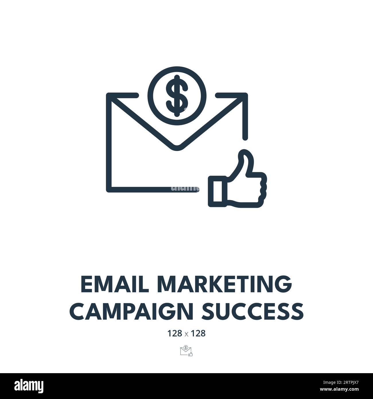 Email Marketing Campaign Success Icon. Newsletter, Envelope, Letter ...