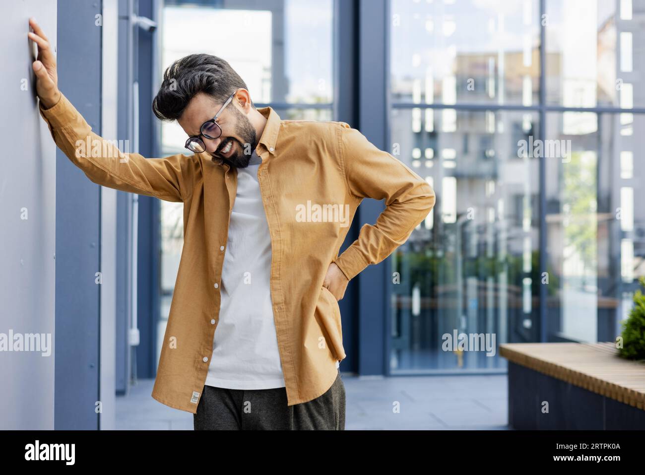 Man has severe back pain, overtired and overworked worker from ...