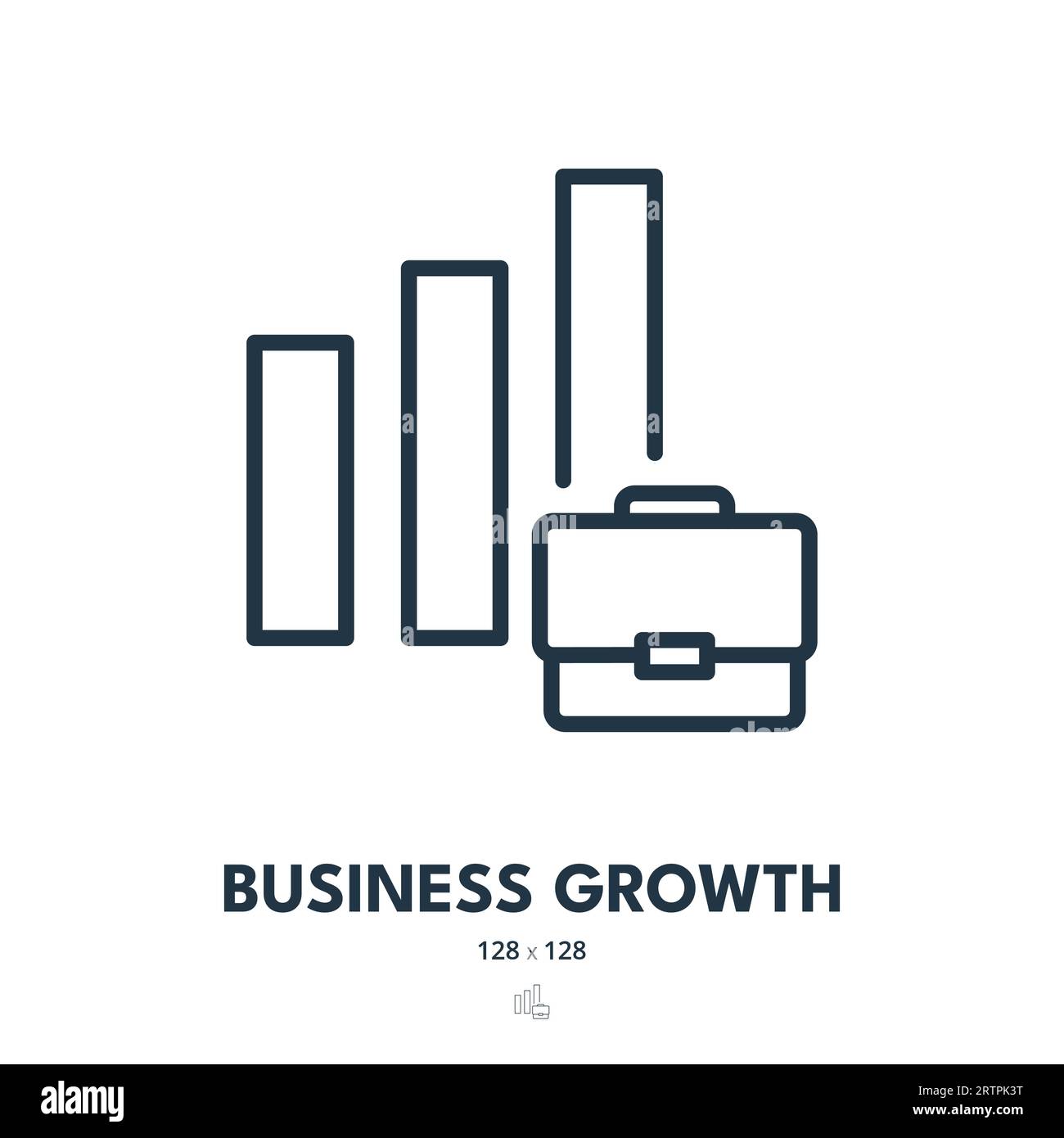 Business Growth Icon. Progress, Increase, Chart. Editable Stroke ...
