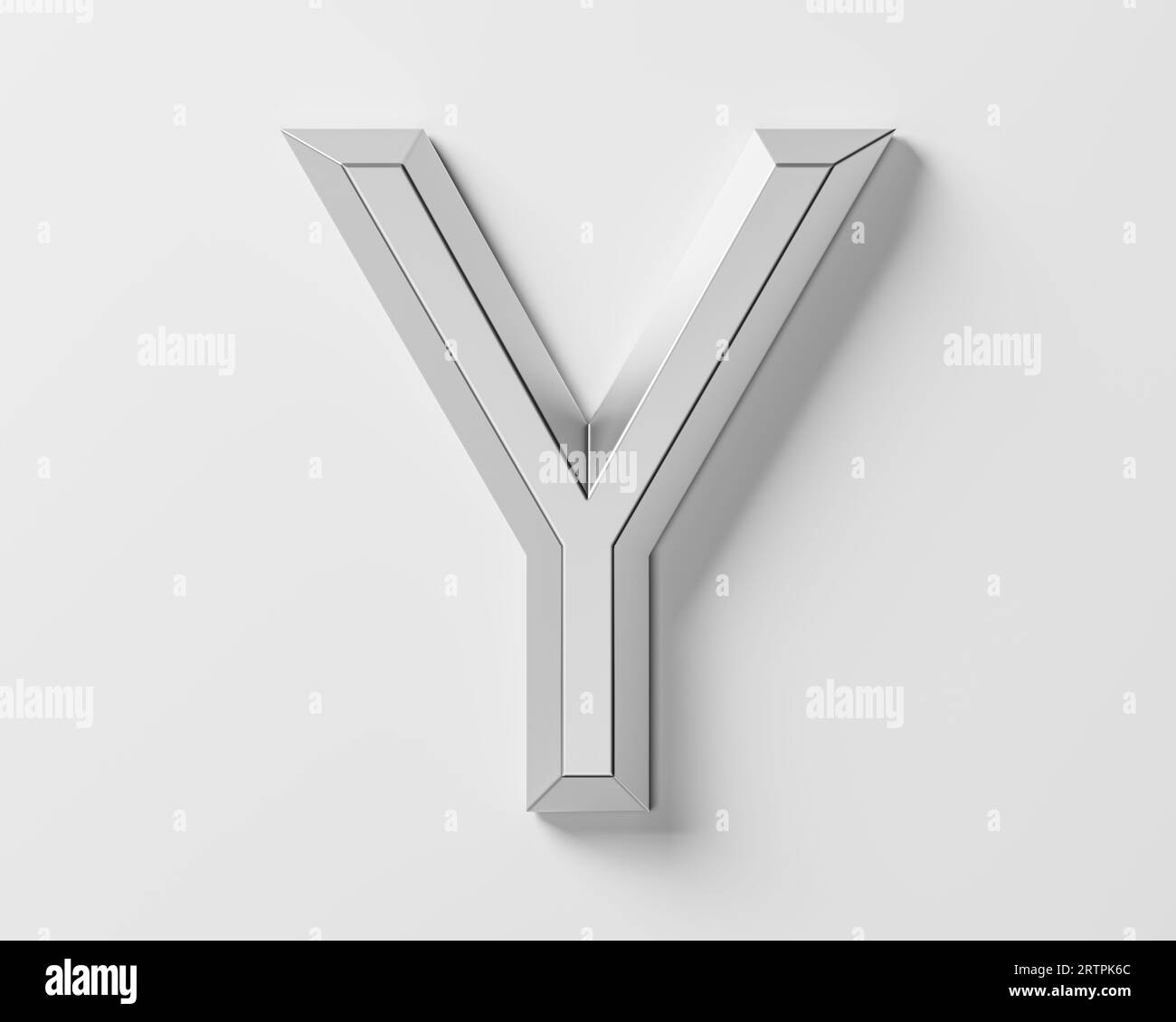 Letters made of metal. 3d illustration of iron alphabet isolated on ...