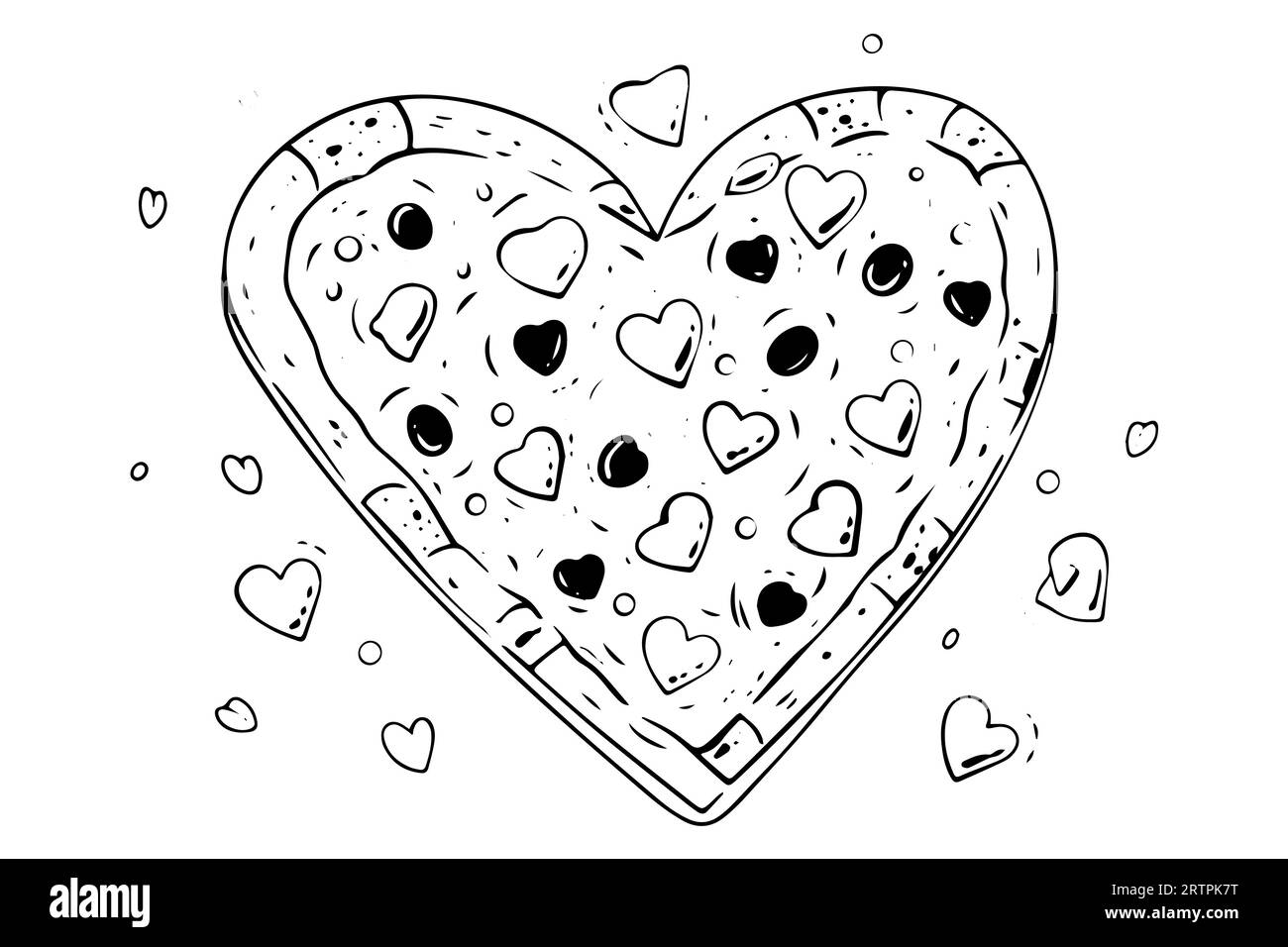 Slice Of Pizza Lover Ink Sketch Engraving Style Vector Illustration