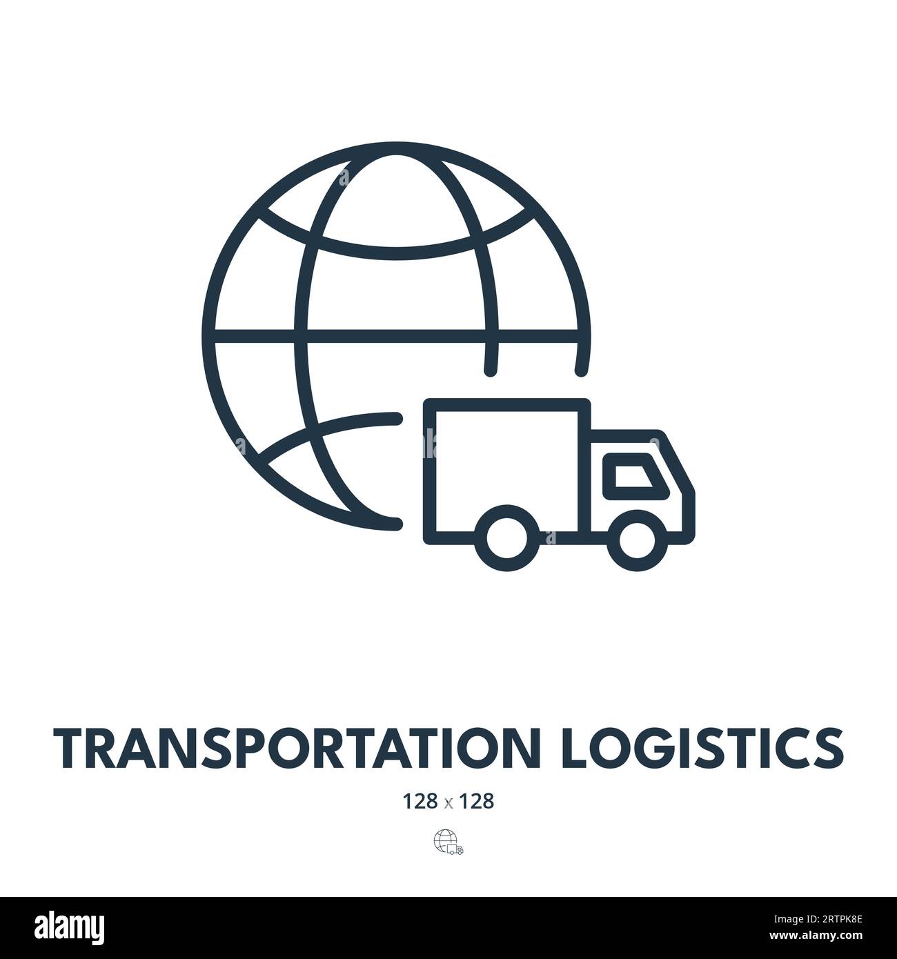 Transportation Logistics Icon. Truck, Shipping, Cargo. Editable Stroke ...