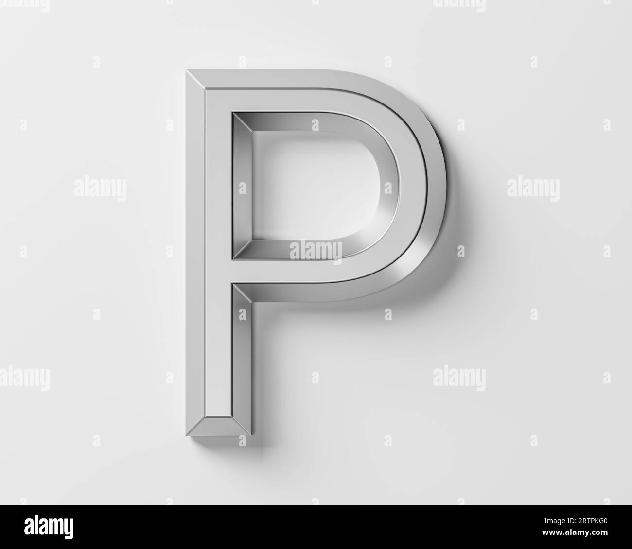 Letters made of metal. 3d illustration of iron alphabet isolated on ...