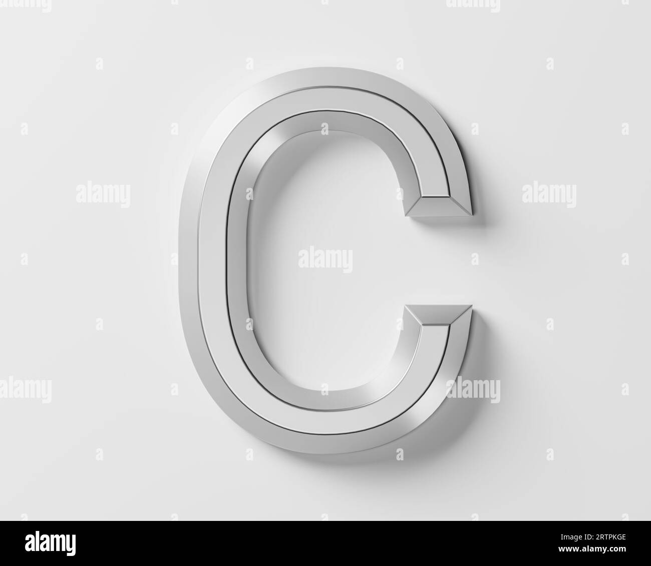 Letters made of metal. 3d illustration of iron alphabet isolated on ...