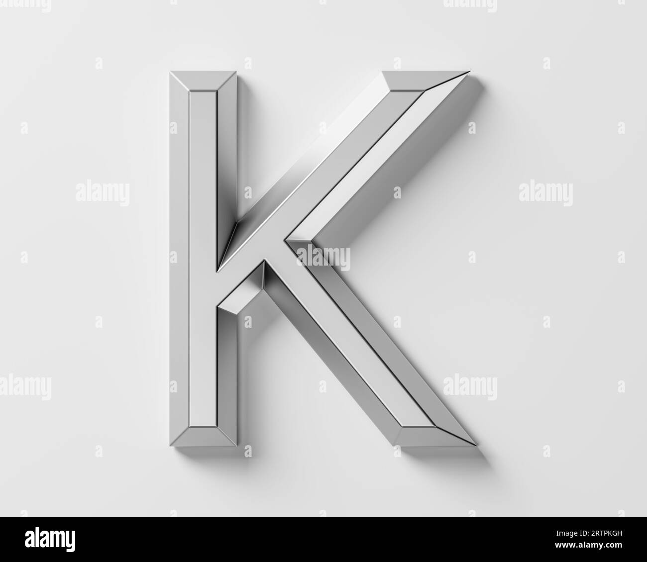 Letters made of metal. 3d illustration of iron alphabet isolated on ...