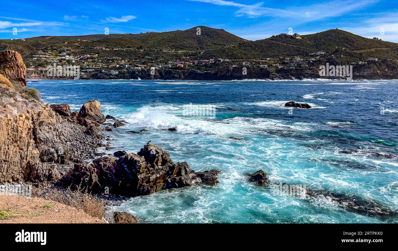 La Bufadora cliff which is a marine geyser in the city of Ensenada, in ...