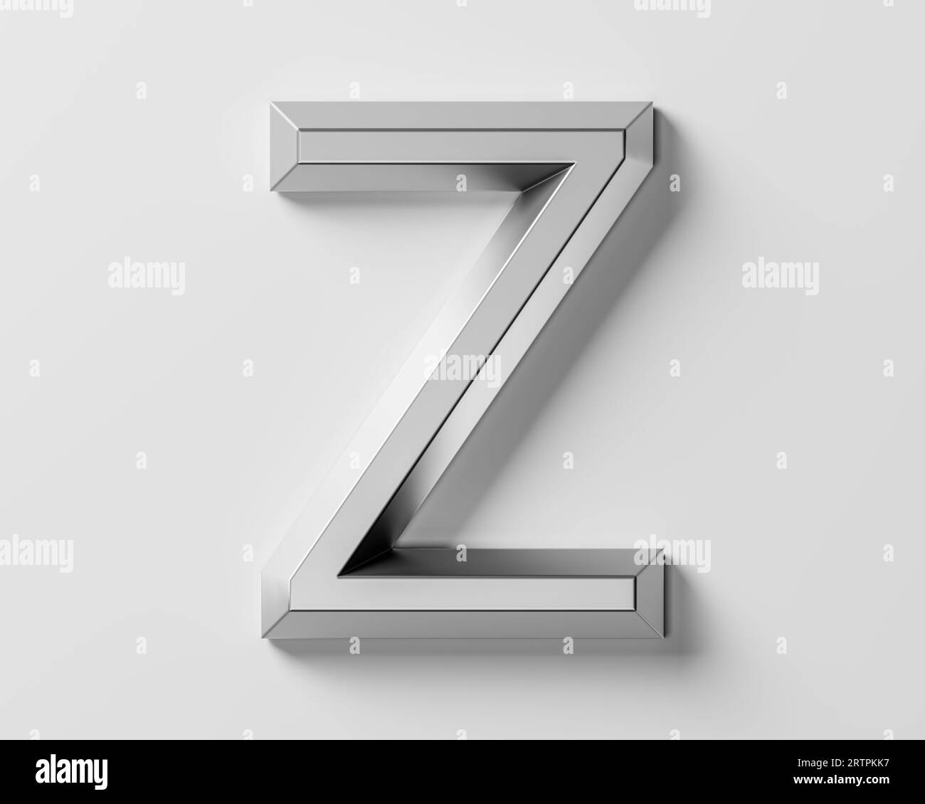 Letters made of metal. 3d illustration of iron alphabet isolated on ...