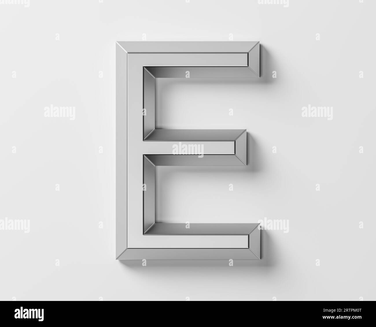 Letters made of metal. 3d illustration of iron alphabet isolated on ...