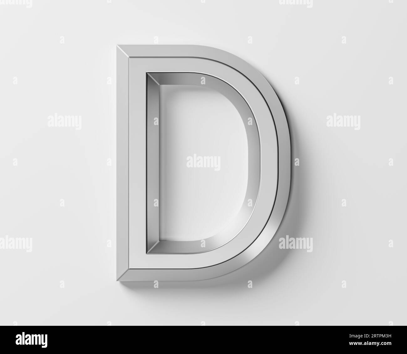 Letters made of metal. 3d illustration of iron alphabet isolated on ...